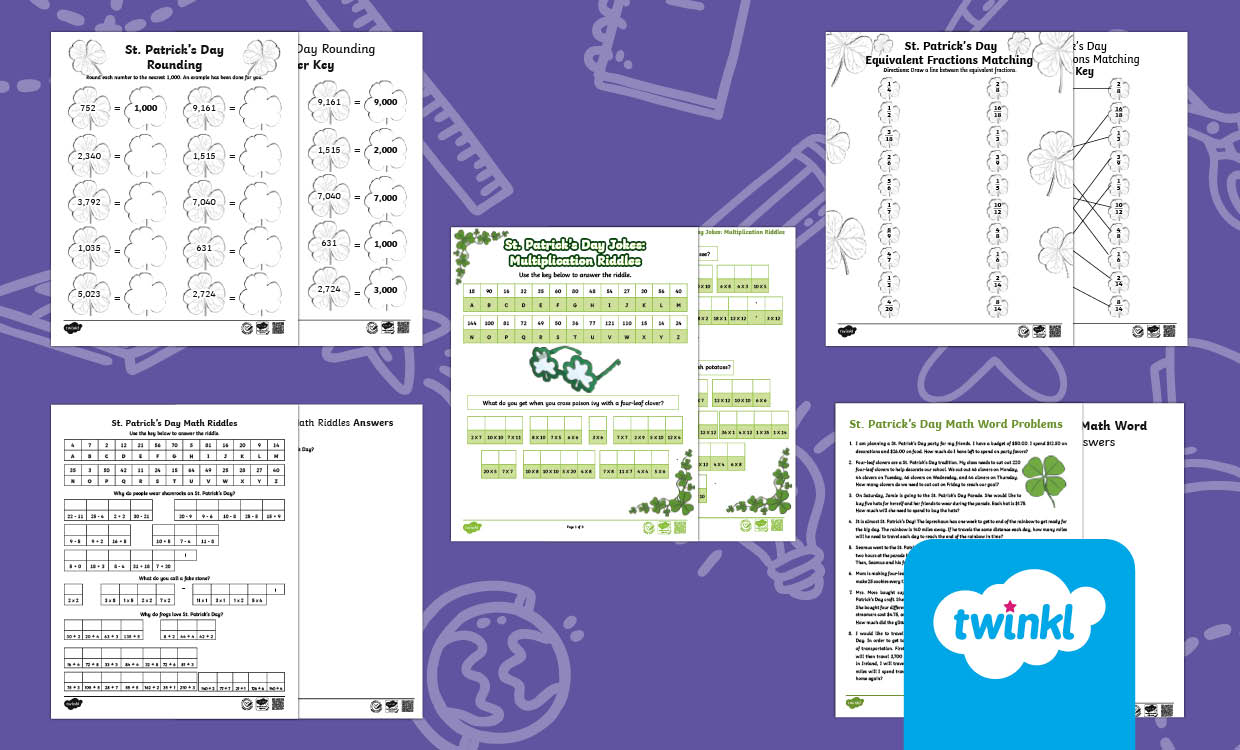 St. Patrick’s Day Math Lesson Bundle for 3rd-5th Grade | Lesson Plan
