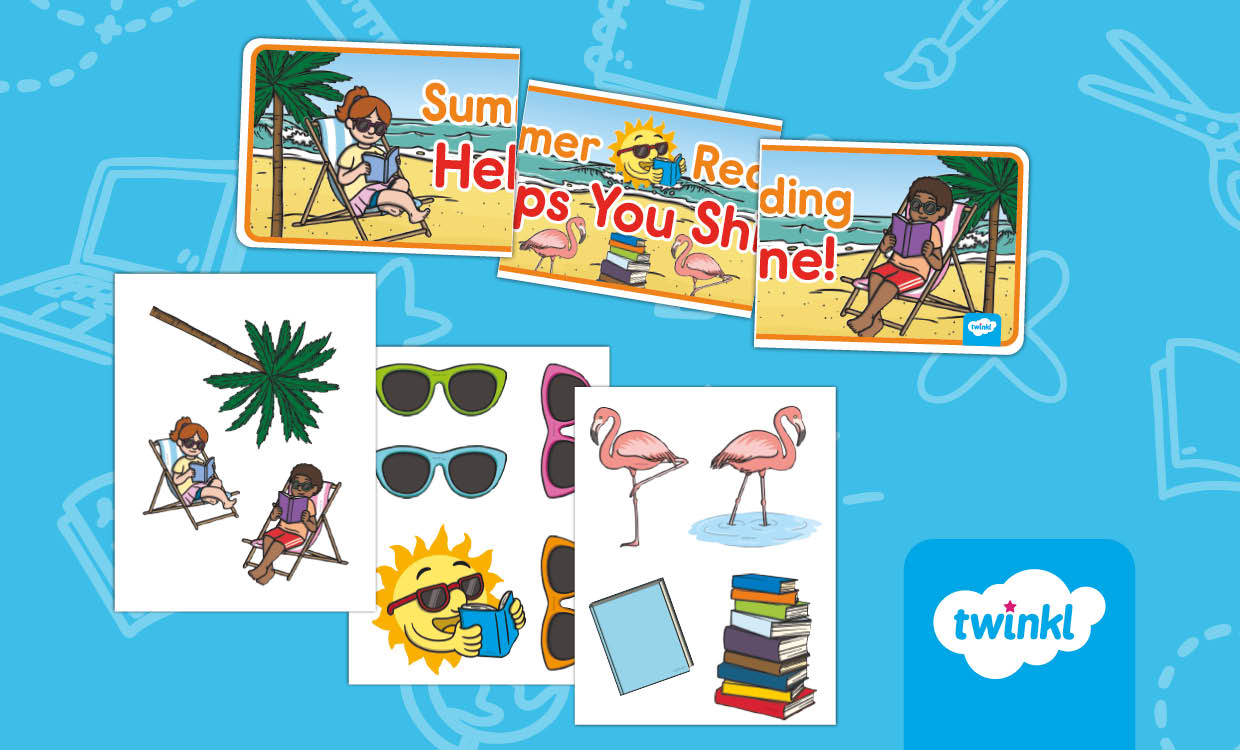 Summer Reading Helps You Shine! Door Banner & Cutouts Display Pack ...