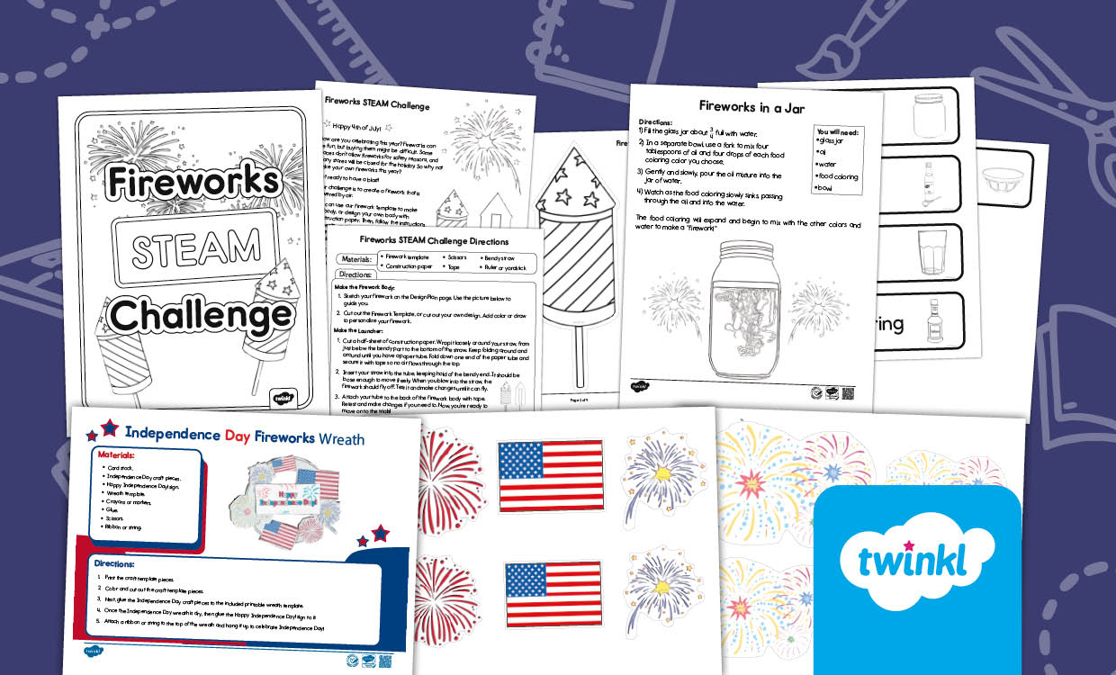 Fourth July Firework Activities for K-5th Grade | Lesson Plan