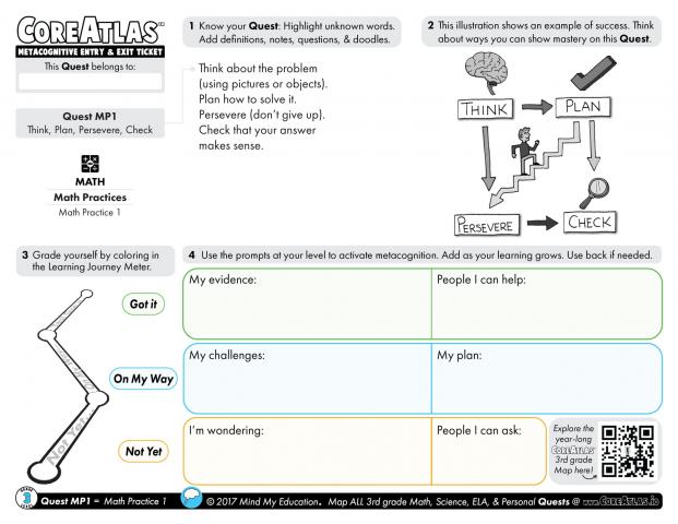 CoreAtlas Entry/Exit Ticket: Math Practice 1 (3rd grade) | Lesson Plan